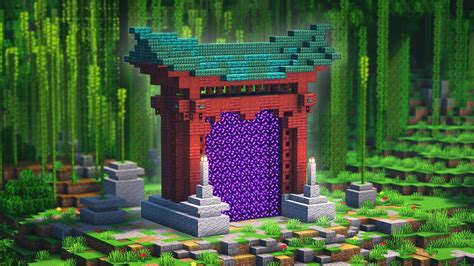 Minecraft How To Build A Japanese Nether Portal Youtube