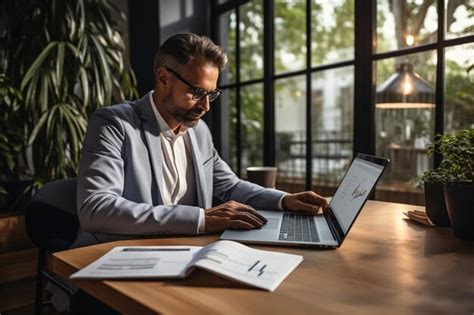Premium AI Image Strategic Workflow Businessman Handling Documents With Generative AI