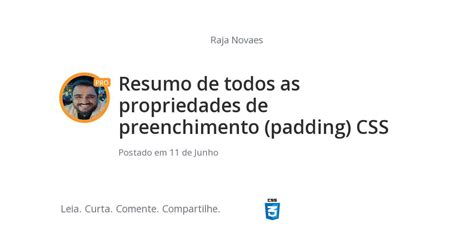 Resumo De Todos As Propriedades De Preenchimento Padding Css