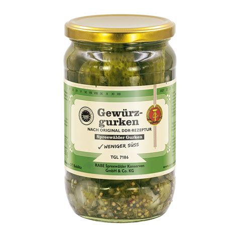 ddr gewürzgurken 670g originalrezept weniger süß rabe handels gmbh