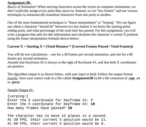 Solved Assignment 2 B Basics Of Animation When Moving