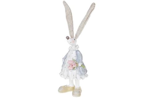 Декоративна статуетка зайка з тюльпанами 28см — ціна 589 грн у каталозі Статуетки Купити товари
