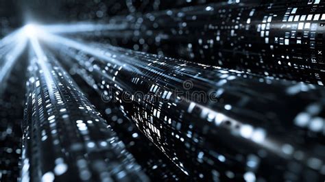 A Stream Of Encrypted Binary Code Flowing Stock Illustration