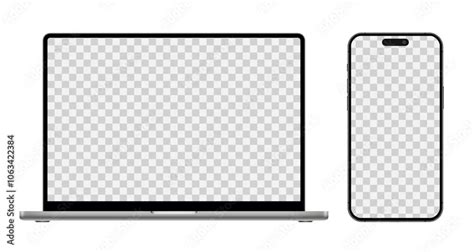 Laptop Computer And Smartphone With Blank Screen Modern Mobile Phone