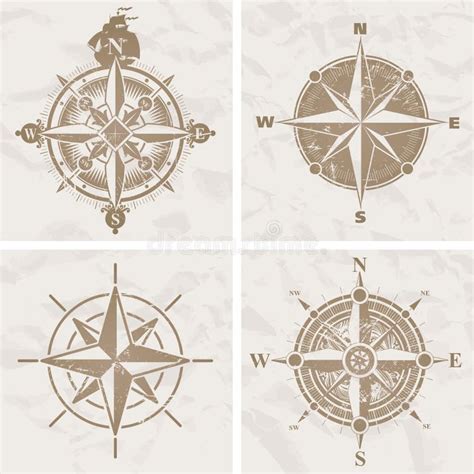 Ancient Compass Rose Stock Illustrations 2196 Ancient Compass Rose