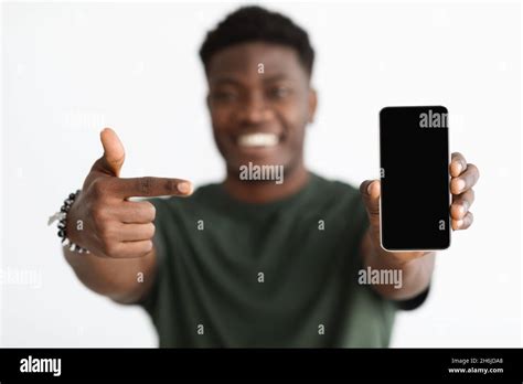 Selective Focus On Mobile Phone With Empty Screen Stock Photo Alamy