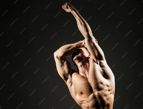 Premium Photo Sexy Muscular Handsome Topless Male Model Muscular Body