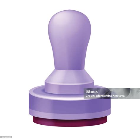 3d 스탬프 도구 벡터 아이콘 고무 라운드 씰 보안 사무실 표지판 플라스틱 핸들 인증서 개체입니다 고무도장에 대한 스톡 벡터