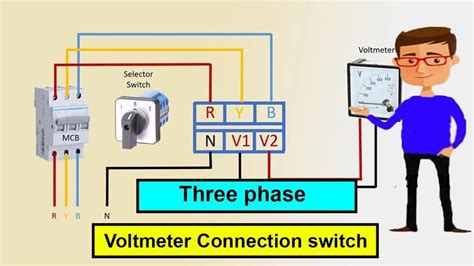 Three Phase Voltmeter Connection Switch