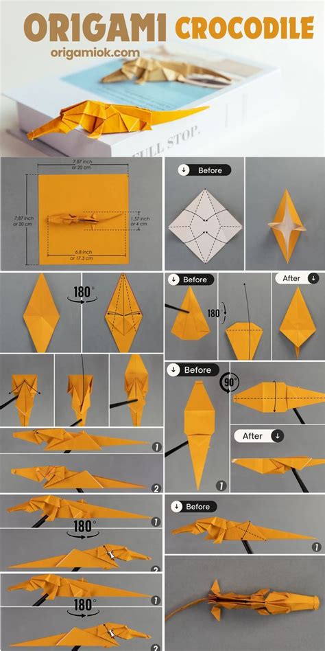How To Fold An Origami Crocodile Origami Patterns Creative Origami