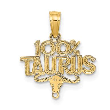 10k Yellow Gold 100 Taurus Pendant At Billythetree Jewelry