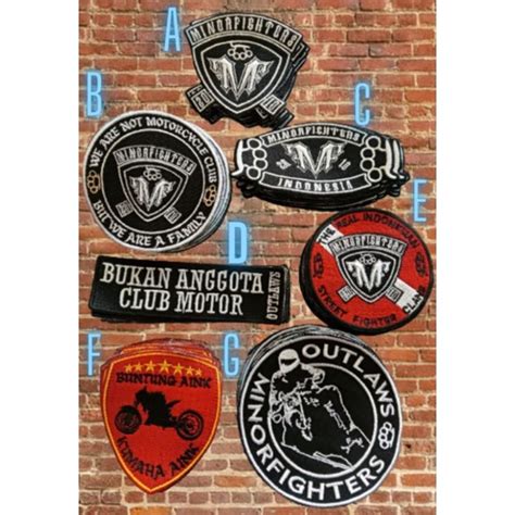 jual patch bordiran bikers mf minorfighters indonesia berkualitas