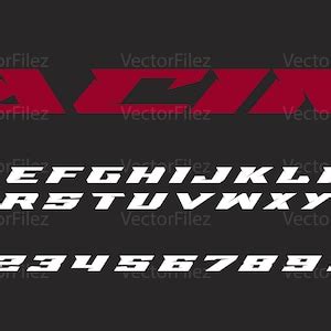Racing Font Vector Aggressive Sportscar Alphabet Digital Download Etsy
