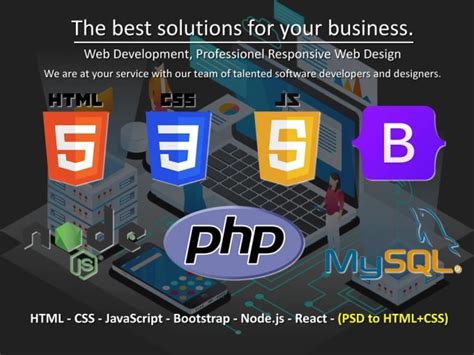 full stack web developer html css javascript php mysql by