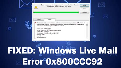 Complete Guide To Fix Windows Live Mail Error X CCC