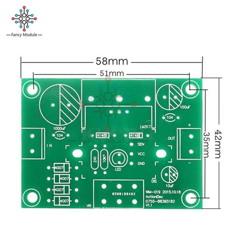 Lm317 Állítható Feszültségszabályozó Lépjen Le Tápegység Modul Diy Kit Elektromos Led