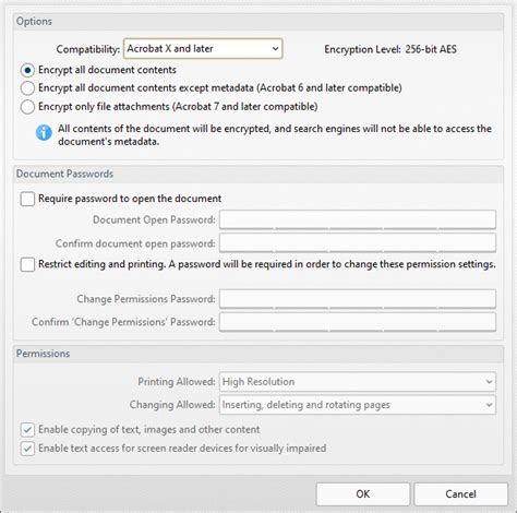 PDF XChange Co Ltd Knowledge Base How Do I Manage Password Security Options In PDF XChange