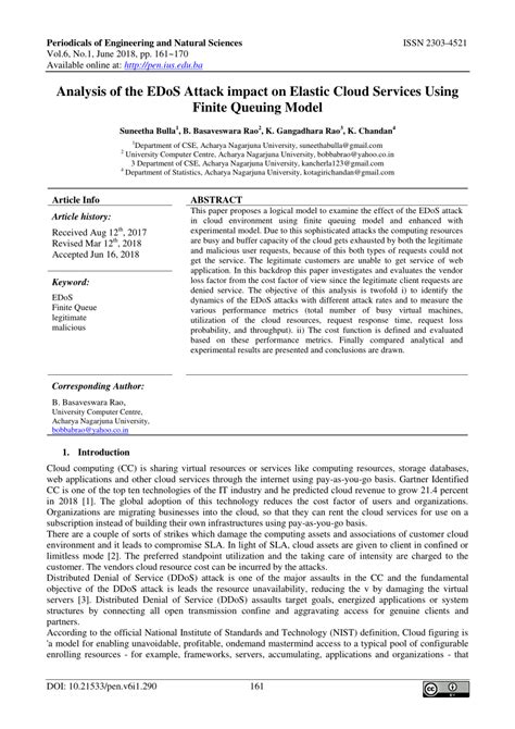 Pdf Analysis Of The Edos Attack Impact On Elastic Cloud Services