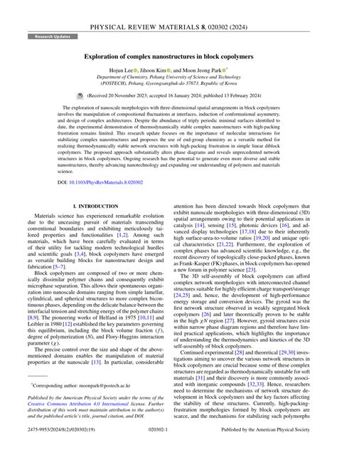 Pdf Exploration Of Complex Nanostructures In Block Copolymers