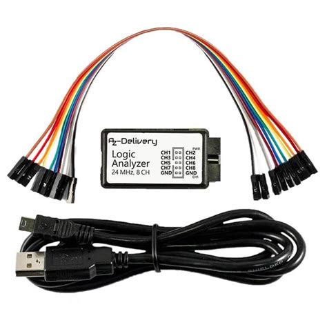 logic analyzer 8 ch 24mhz mit usb kabel kompatibel mit arduino