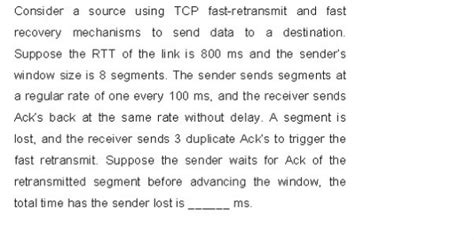 Computer Networks Tcp Fast Retransmit And Fast Recovery Technique