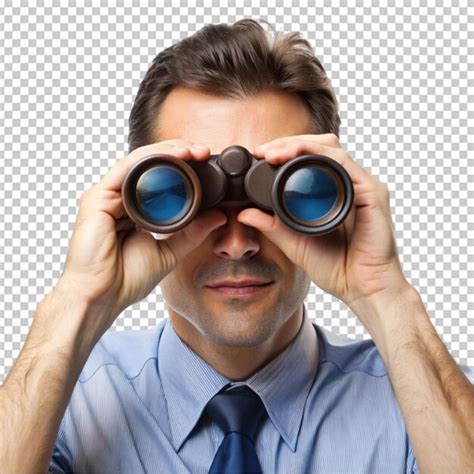 Businessman Using Binoculars Premium Ai Generated Psd