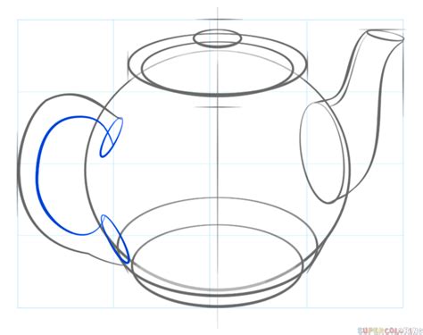 How To Draw A Teapot Step By Step Drawing Tutorials Teapot Drawing Drawing Tutorial Tea Pots