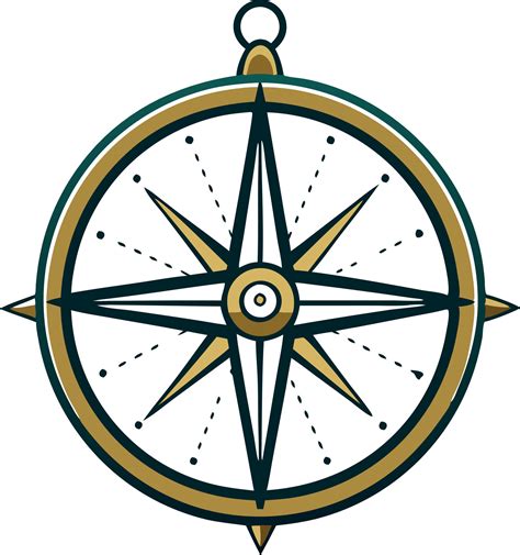 Elegant Illustration Of A Vintage Compass Rose Symbolizing Navigation