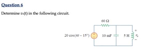 solved determine v0 t in the following circuit