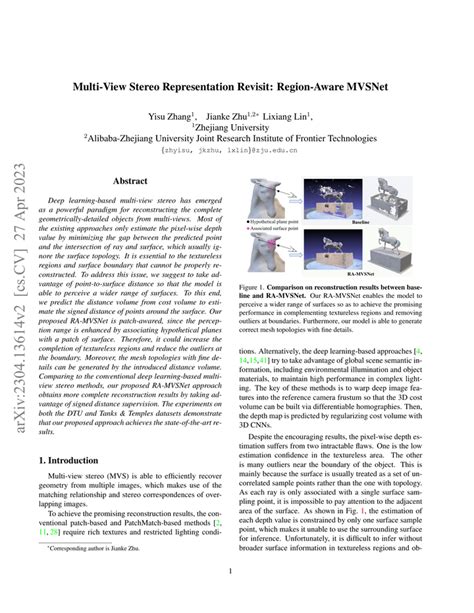 multi view stereo representation revisit region aware mvsnet 知乎