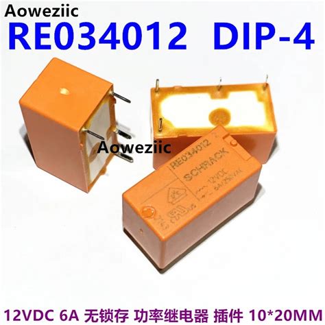 RE034012 RE034024 12V 24V Electromagnetic Relay Normally Open 4 pin 6A ...