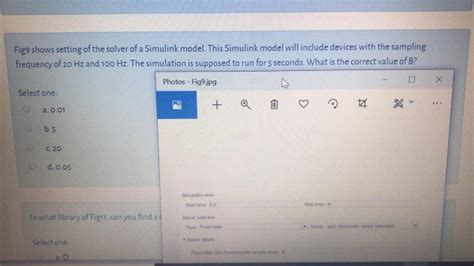 solved fige shows setting of the solver of a simulink model