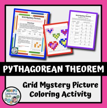Pythagorean Theorem Grid Mystery Picture Coloring Activity TpT
