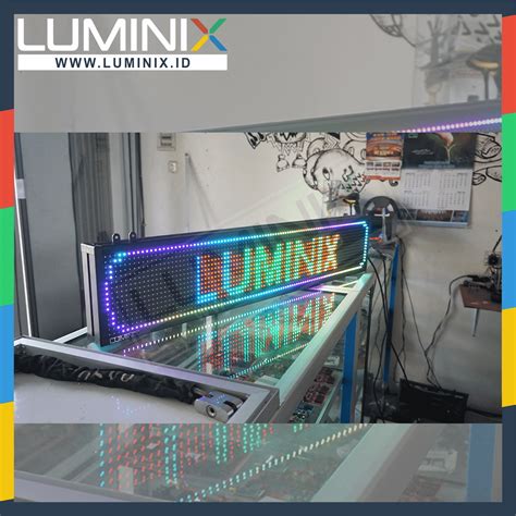 Running Text P10 Rgb Full Color 20x100cm Wifi Outdoor Dengan Gantungan