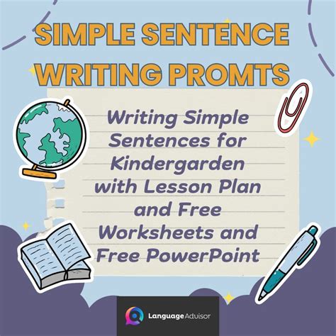 A Poster With The Words Simple Sentence Writing Proms Written On It And