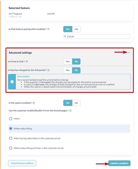 How To Configure An Onoff Feature Assistance And Documentation Proabono