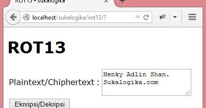 Tutorial PHP HTML CSS Sukalogika Com Tutorial PHP Enkripsi Dekripsi ROT
