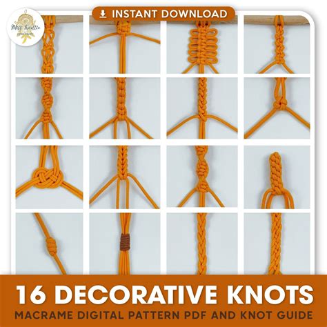 Macrame Decorative Knot Guide Pdf With 16 Knots Explained Knot
