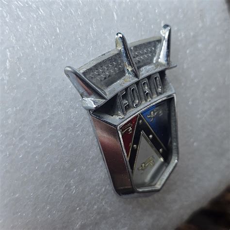 1955 1956 Ford Fairlane Hood Emblem And Bezel Crest Ornament Medallion Etsy