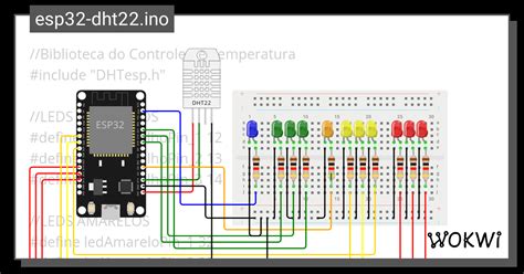 Controle Analógico Com Sensor De Temperatura Dth22 Copy Wokwi Esp32