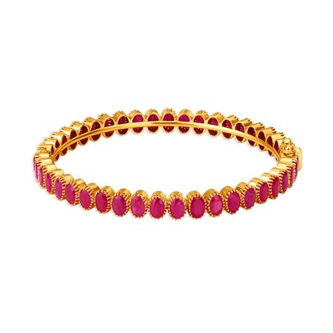 Buy Mishika Ruby Bangle At Best Price Tanishq Us