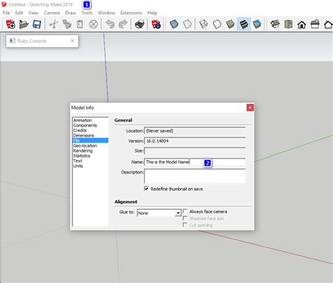 sketchup active model name ruby api sketchup community