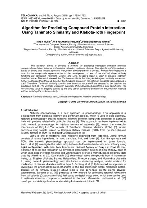 Pdf Algorithm For Predicting Compound Protein Interaction Using