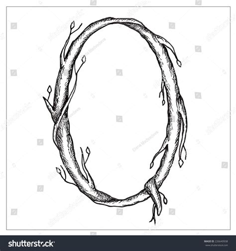 Hand Drawn Cursive Font Form Tree Stock Vector Royalty Free Shutterstock
