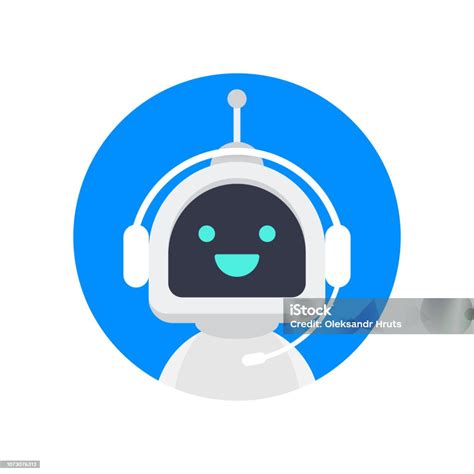 Cute Smiling Robot Chat Bot Say Hivector Modern Flat Cartoon Character Illustration Voice