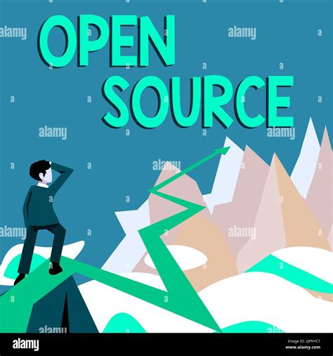 sign displaying open source concept meaning denoting software which