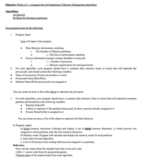 Solved Objective Write A C Program That Will Implement 2