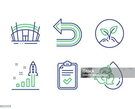 아레나 경기장 체크리스트 및 취소 아이콘 세트 개발 계획 시작 및 재활용 물 표지판 벡터 Championship에 대한 스톡 벡터 아트 및 기타 이미지 Istock