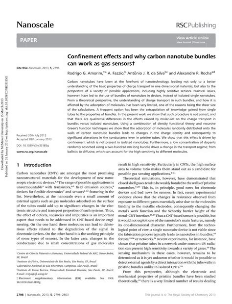 Pdf Confinement Effects And Why Carbon Nanotube Bundles Can Work As Gas Sensors Dokumen Tips