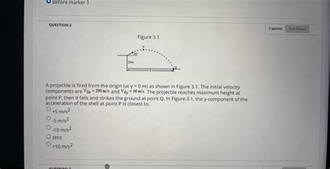 Solved A Projectile Is Fired From The Origin At Y M As Chegg